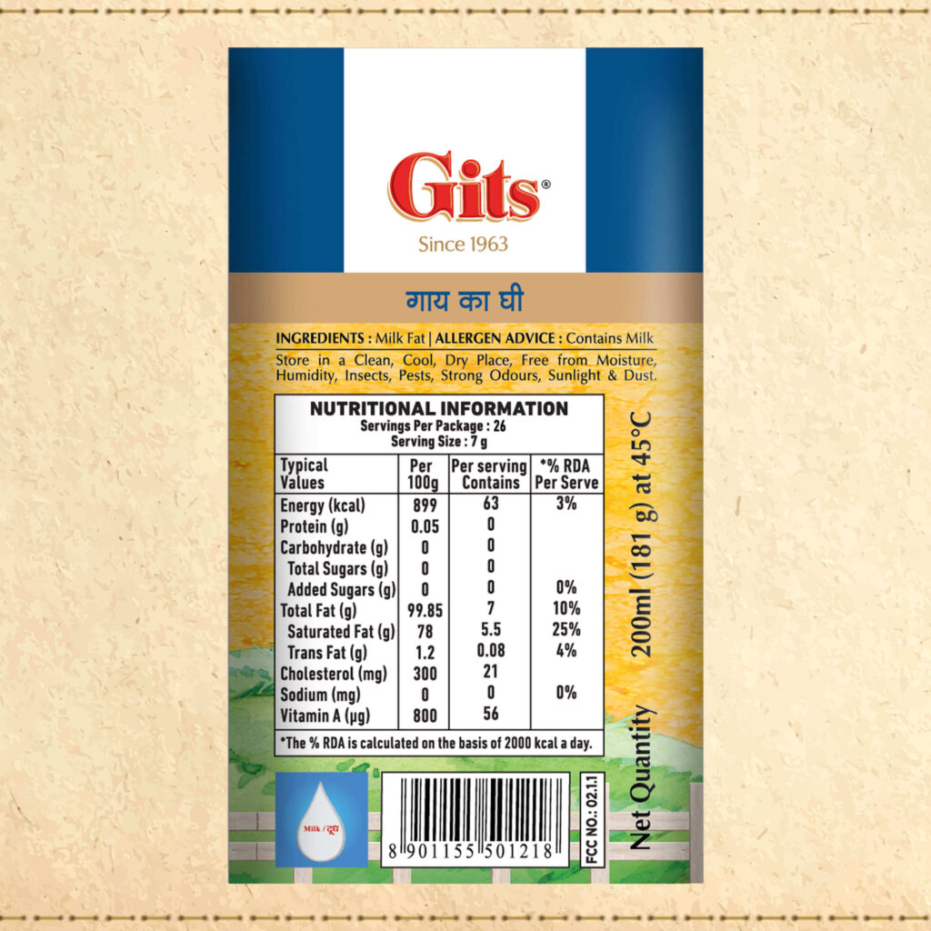 Gits Cow Ghee Pack - Gits Food