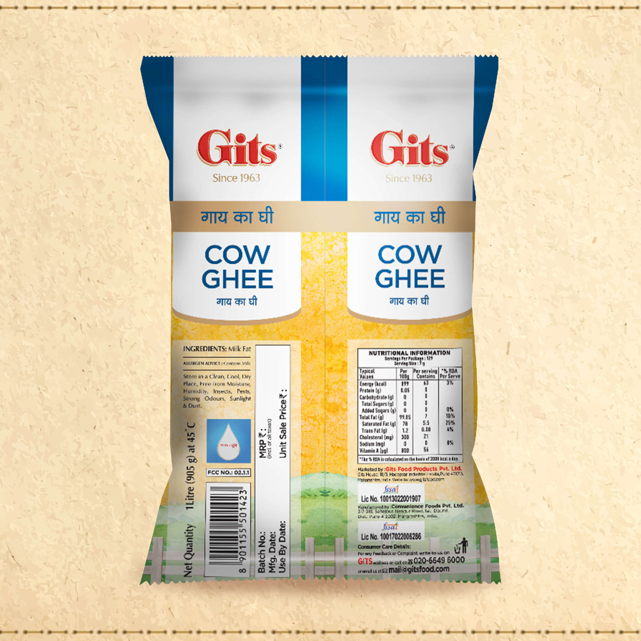 Gits Cow Ghee with Free Container - Gits Food