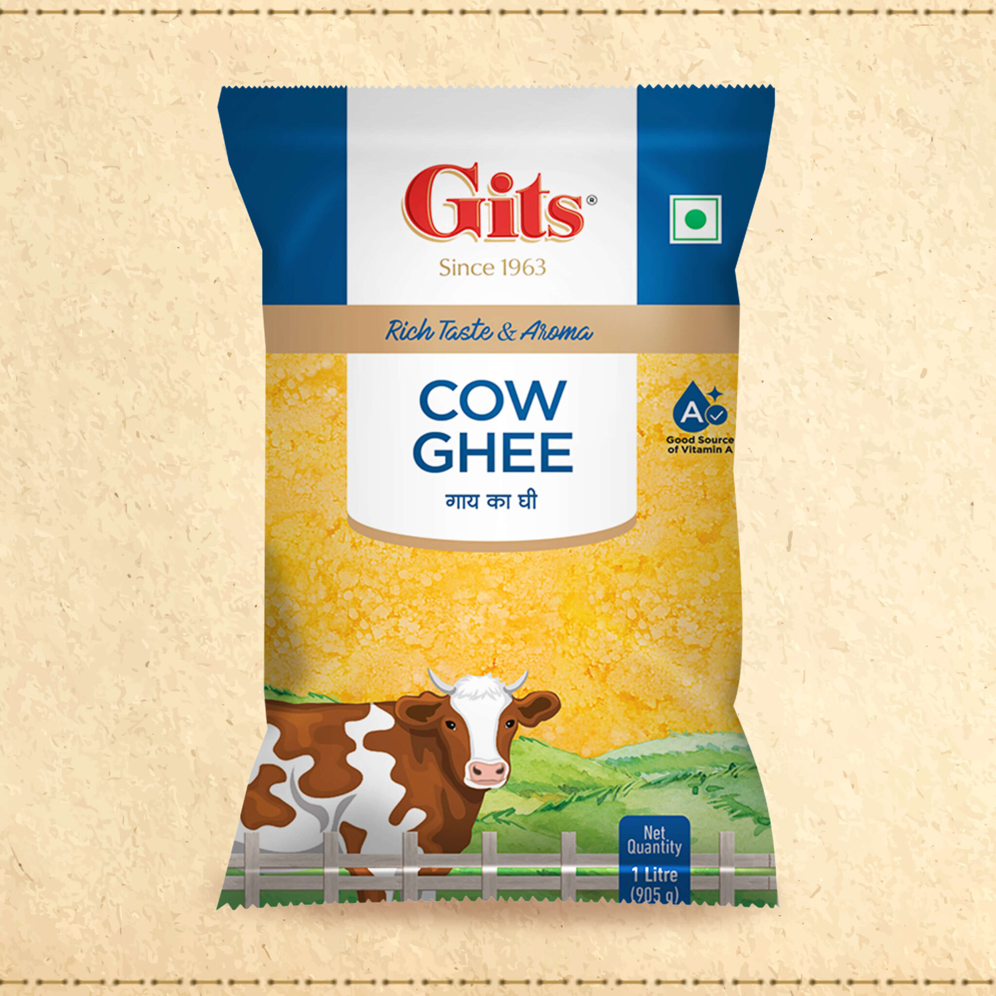 Gits Cow Ghee with Free Container - Gits Food