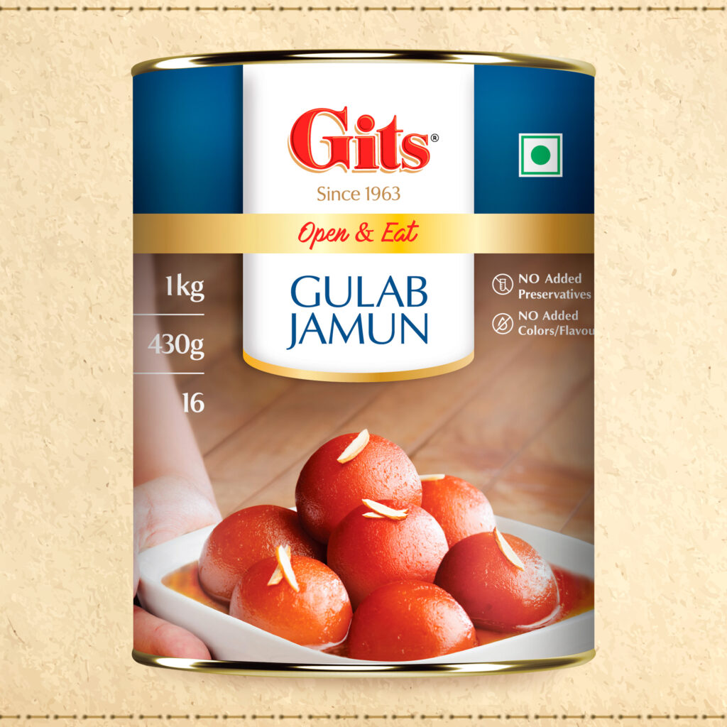 Gulab Jamun - Open & Eat Tin - Gits Food